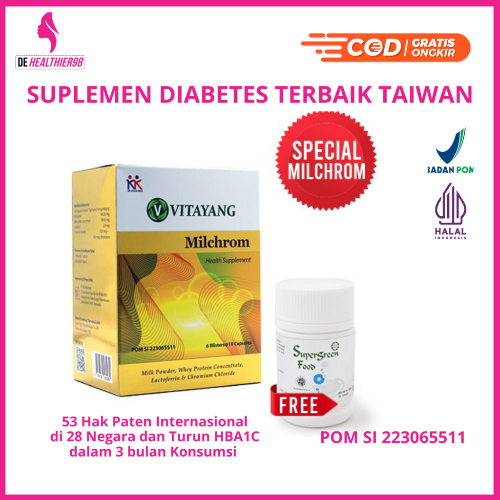 Jual 1 Box Milchrom Suplemen herbal Diabetes Alami, kencing manis ...