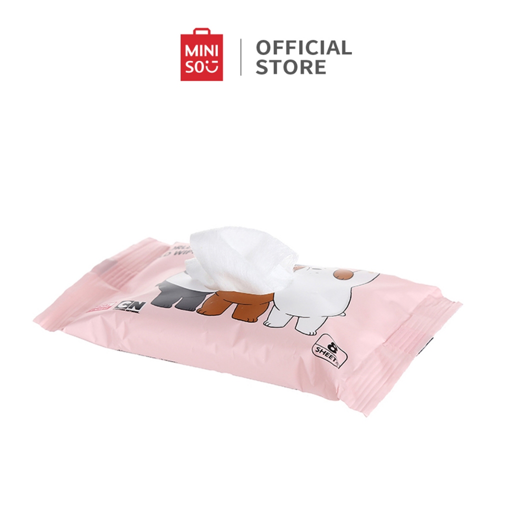 Jual MINISO x We Bare Bears Tissue Gentle Unscented Cleansing Wipes 10 ...