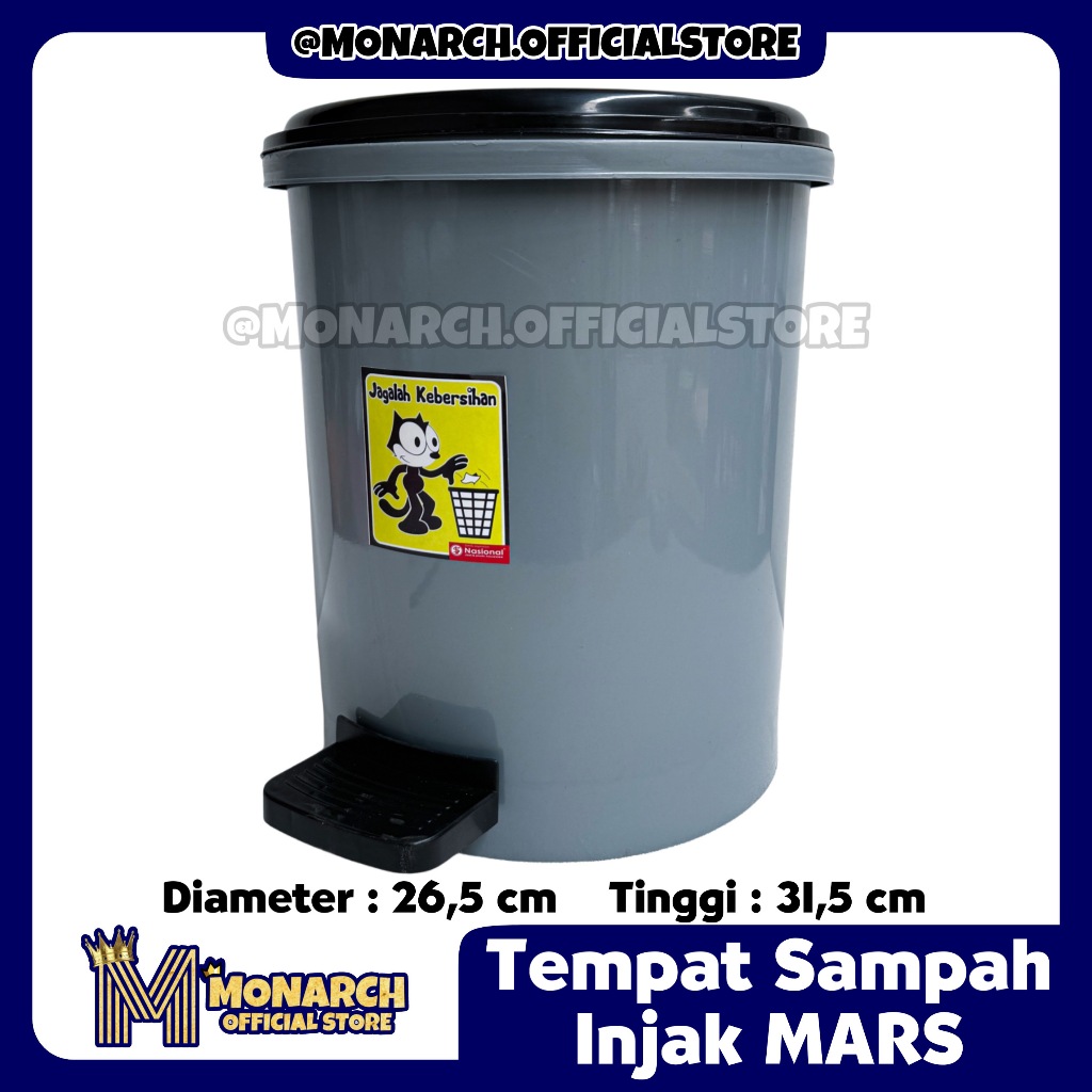 Jual TEMPAT SAMPAH INJAK PLASTIK BULAT MURAH MARS DUSTBIN NASIONAL / TONG SAMPAH INJAK TUTUP ...