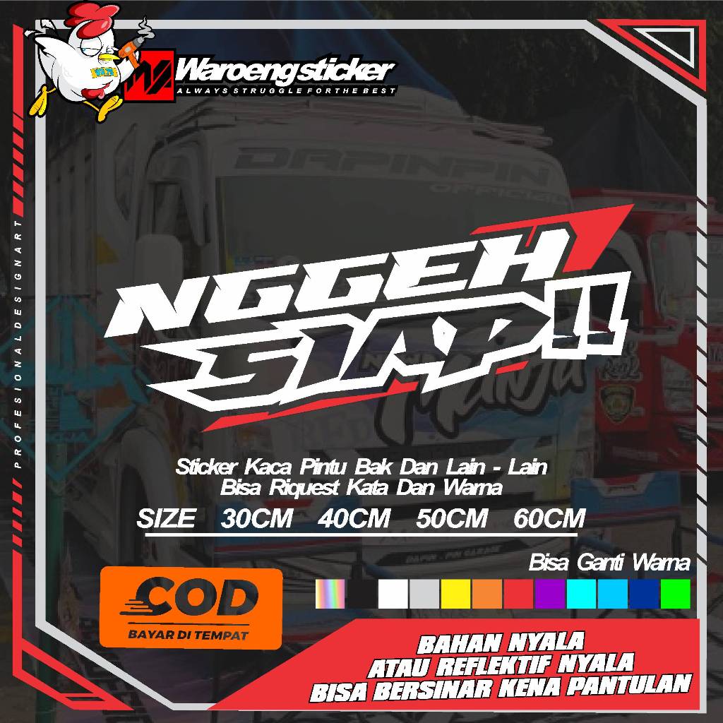 Jual STIKER CUTTING NGGEH SIAP BAHAN NYALA REFLEKTIF BAHAN BAGUS BISA ...