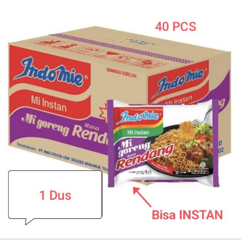 Jual MIE INSTAN/ INDOMIE/ INDOFOOD RASA RENDANG 1 DUS/ ISI 40 PCS. ASLI ...