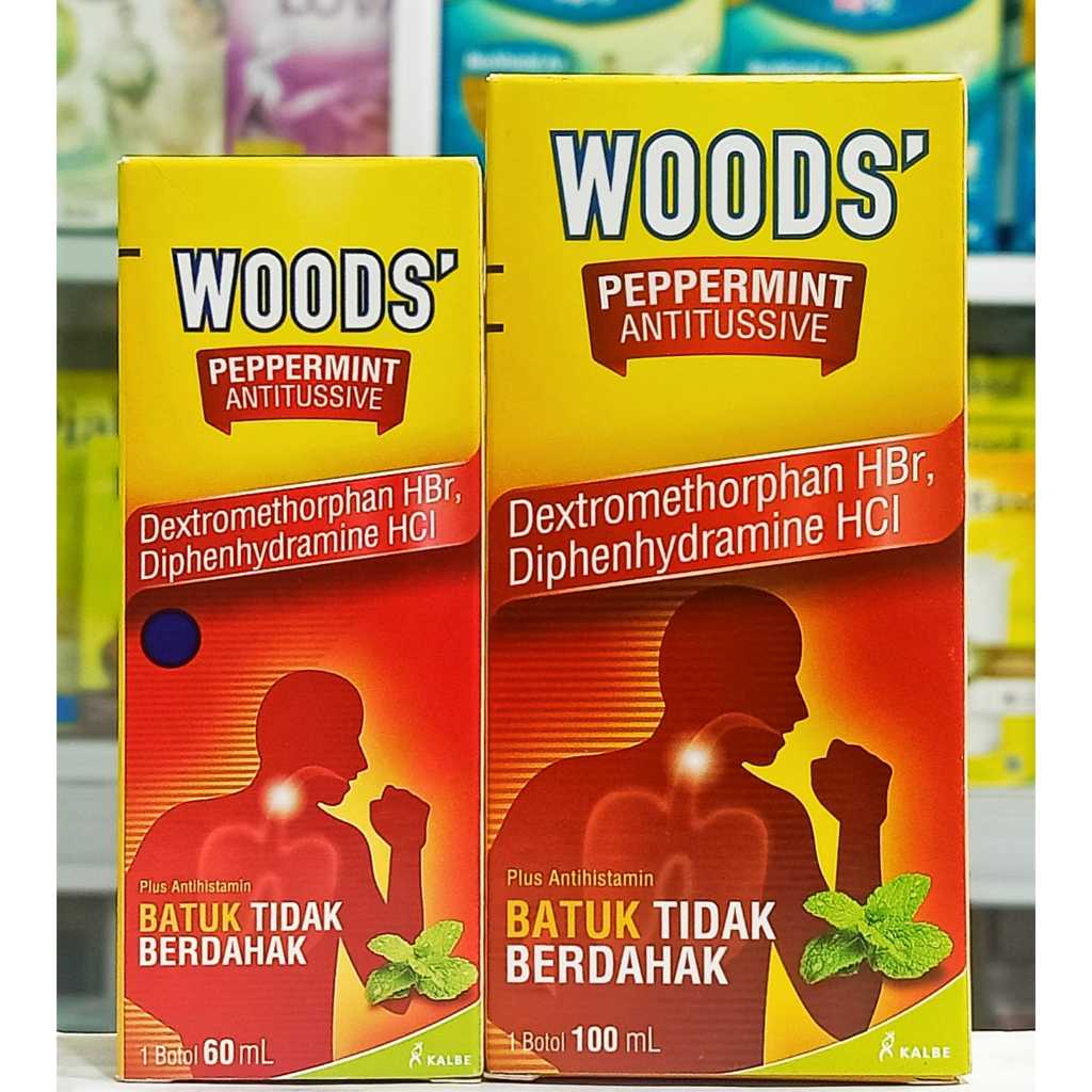 Jual Woods Peppermint Antitussive Sirup 60ML & 100ML - Meredakan Batuk ...