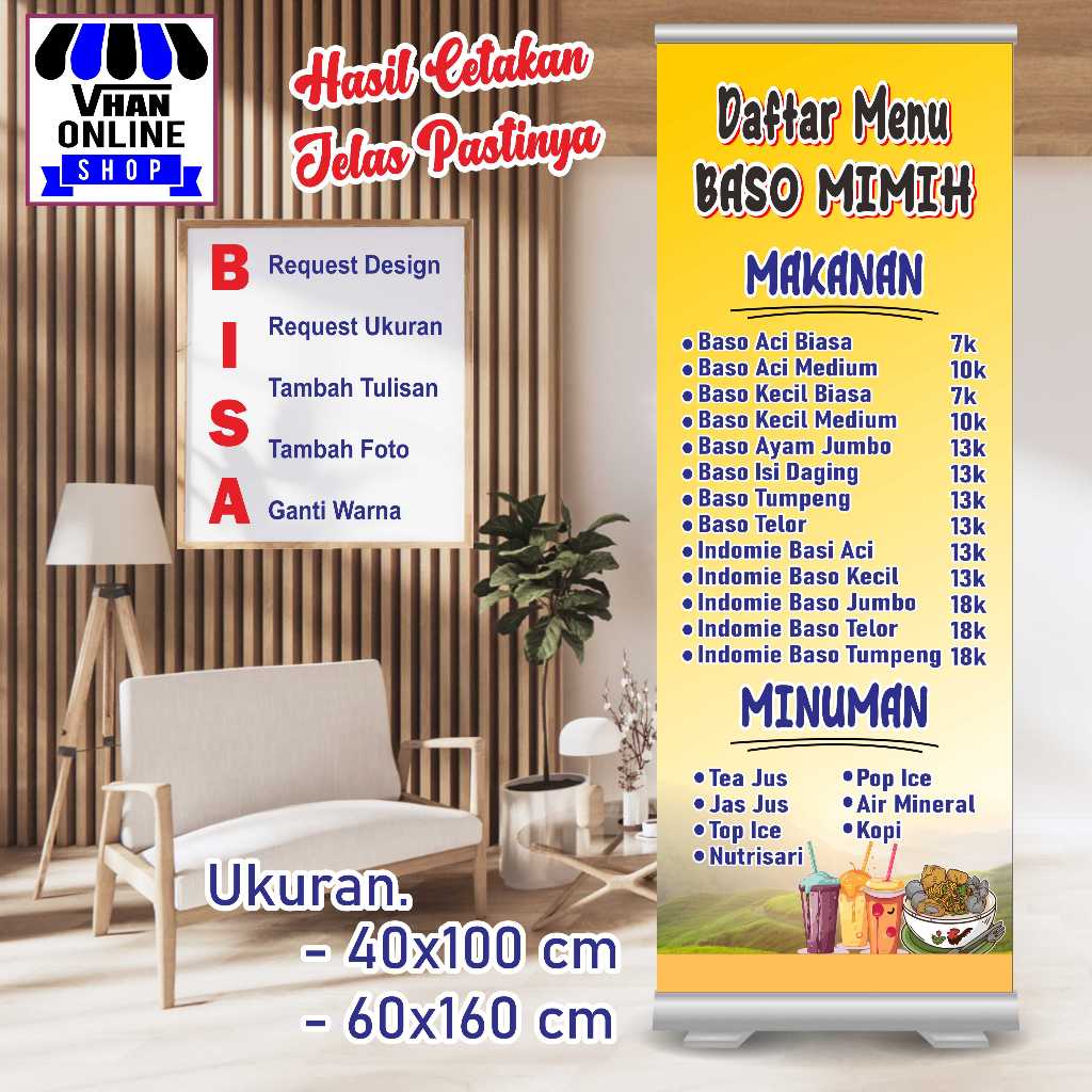 Jual Cetak Spanduk Banner Custom Daftar Menu Makanan dan Minuman ...