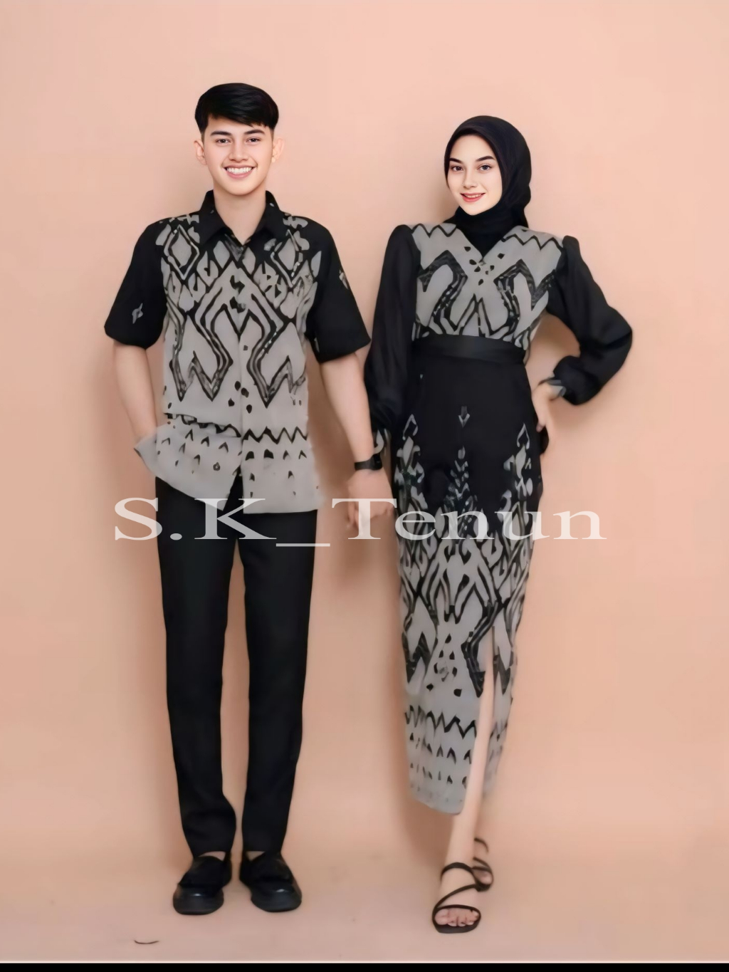 Jual KARTINI BAJU COUPLE TENUN KONDANGAN PREWEDDING HITAM ABU - DRESS ...