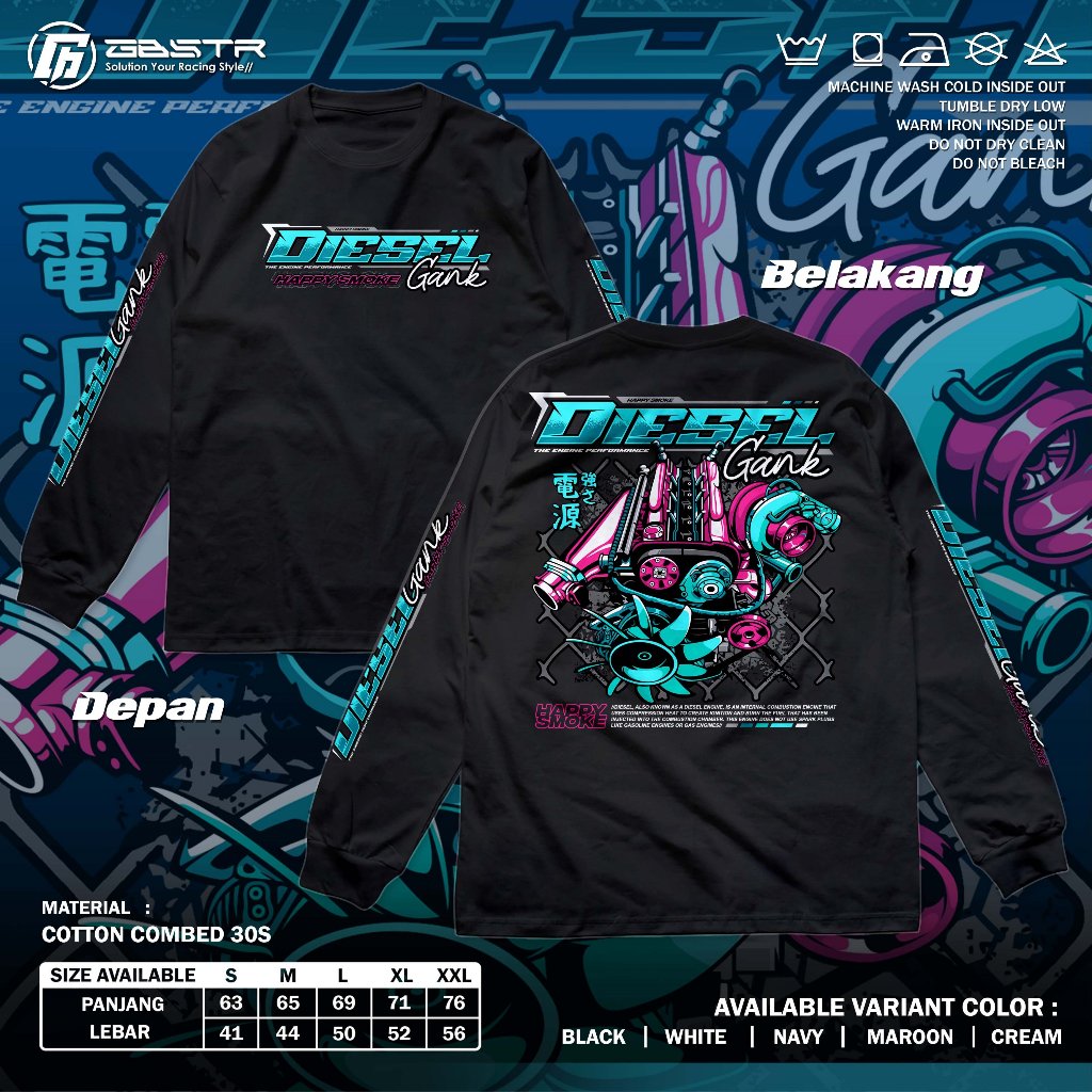 Jual KAOS RACING DIESEL GANK - Power Engine - Tshirt Longsleeve Turbo ...