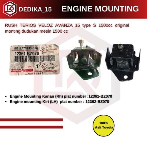 Jual ENGINE Mounting RUSH TERIOS VELOZ AVANZA 15 type S 1500cc original ...