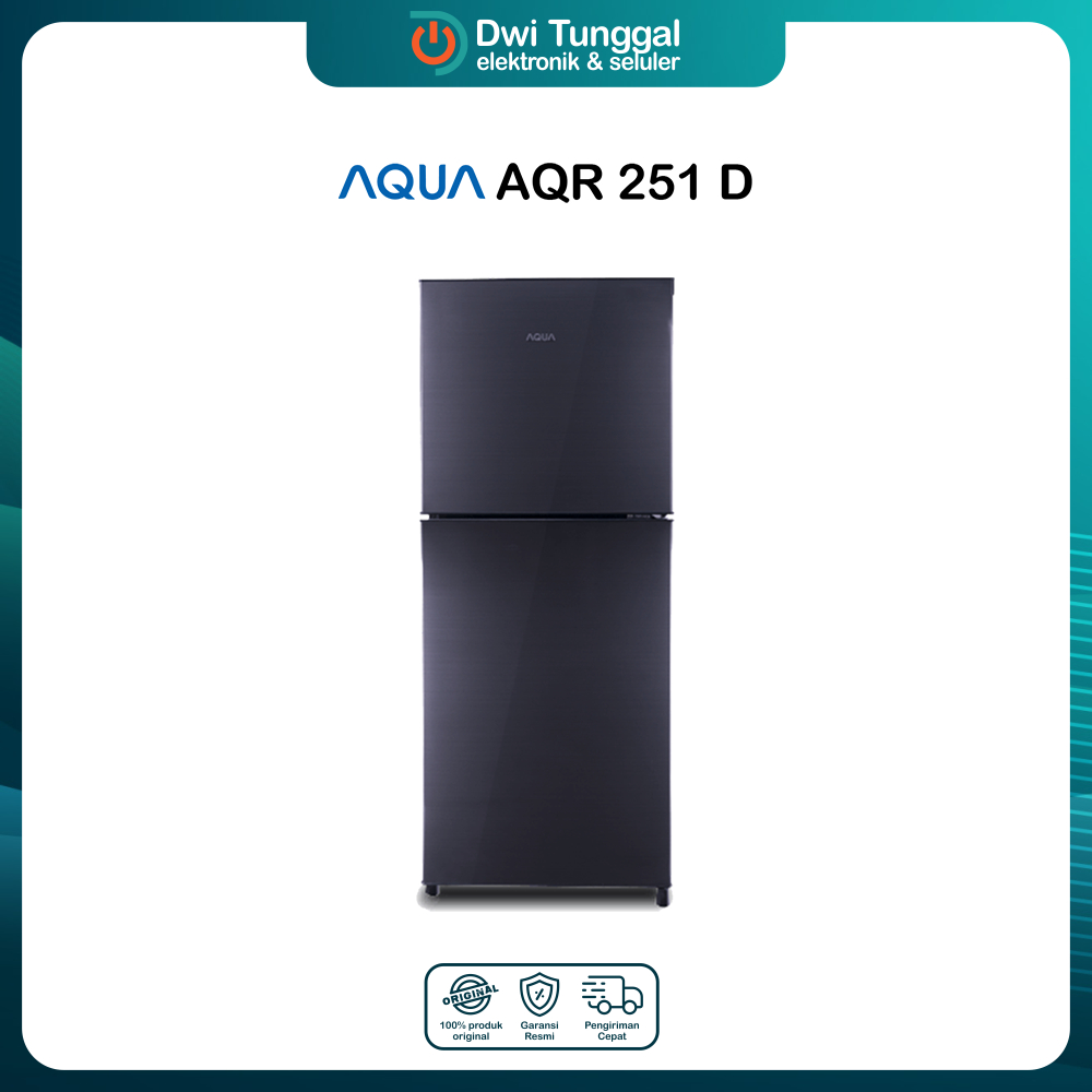 Jual AQUA AQR-D251 DS - Kulkas 2 Pintu Kapasitas 169 Liter Low Watt | Shopee Indonesia