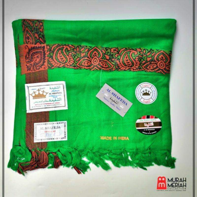 Jual Sorban Kasmir Hijau Khas NU Merk Arifat Ukuran 100x200 CM | Shopee ...