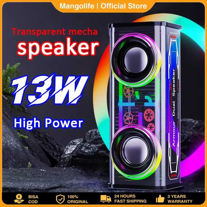 Jual SPEAKER BLUETOOTH MINI LED PORTABLE V8 Dual led Transparan ...