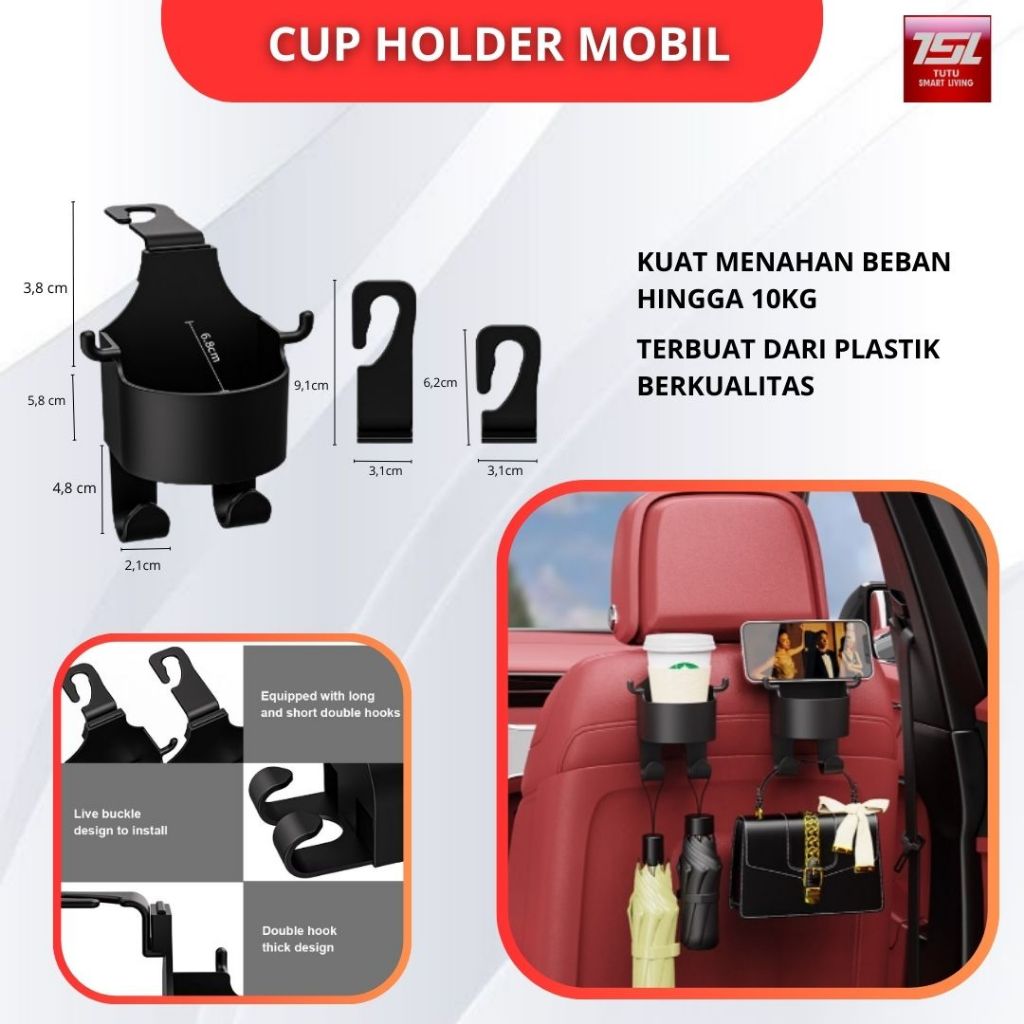 Jual TUTU Cup holder Mobil Kotak Penyimpanan Botol Organizer Mobil ...