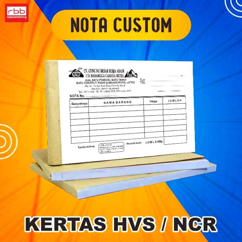 Jual CETAK NOTA / BLANKO / KWITANSI NCR 3 PLY / RANGKAP CUSTOM | Shopee ...