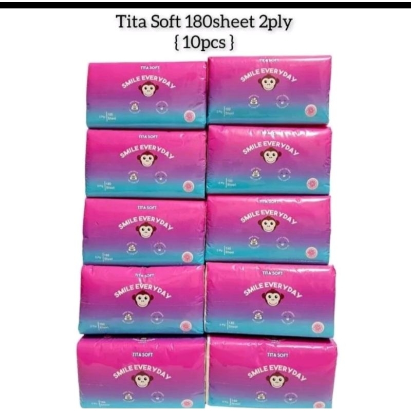 Jual Tita Soft Tissue 2ply 180 sheet isi 10 Pack Jolly tissue 560gram ...