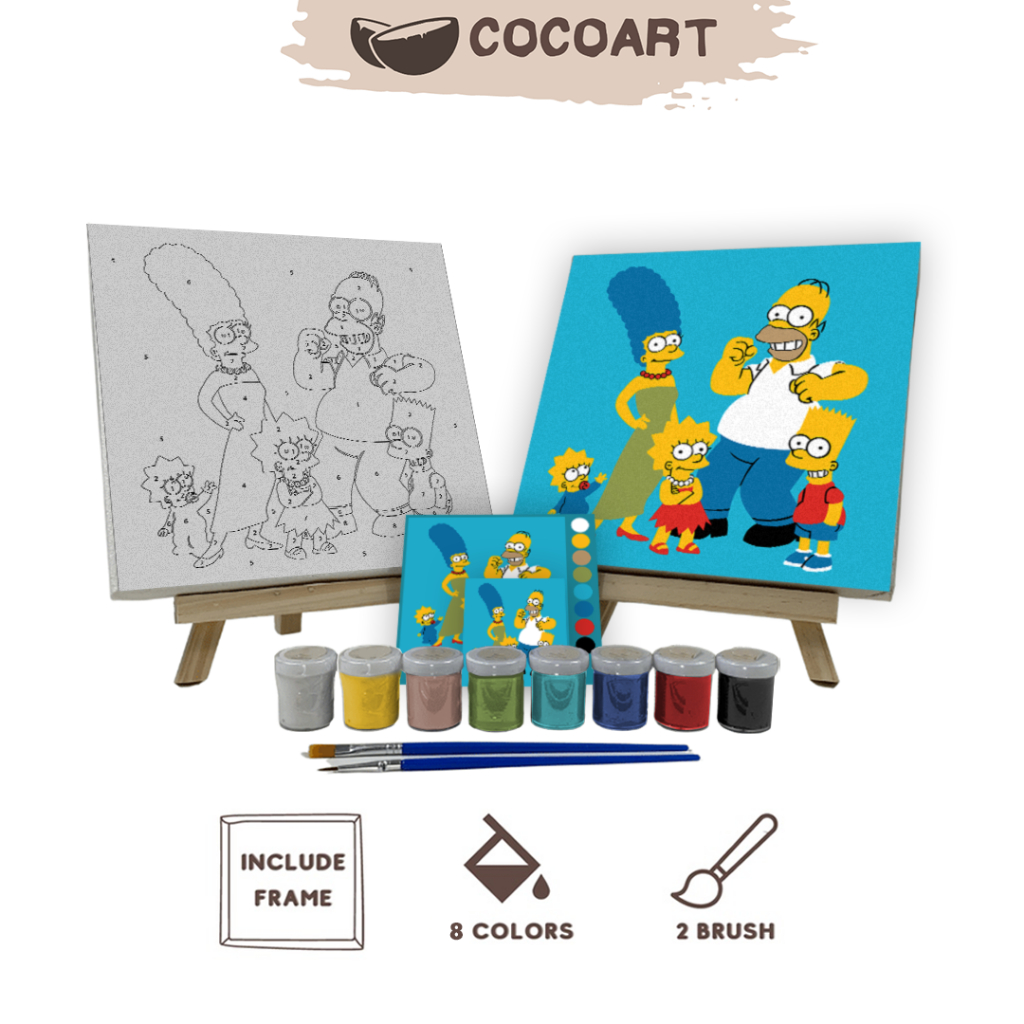 Jual Paint By Number Kit [ The Simpsons ] - Cocoart.id I Kanvas 20 x 20 ...
