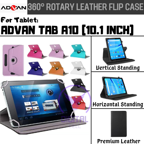Jual ADVAN TAB A10 10.1 INCH ROTARY CASE LEATHER FLIP CASE BOOK COVER ...
