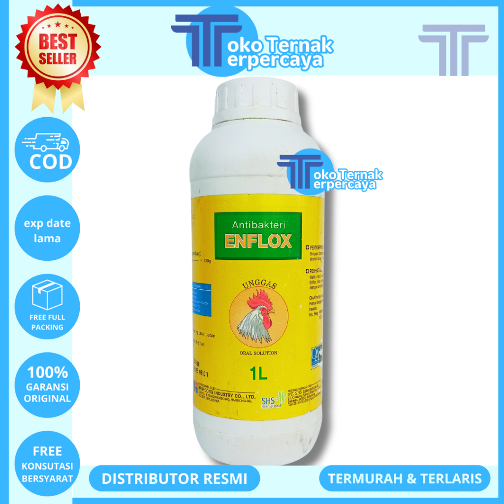 Jual ENFLOX 1 LITER SHS - Obat Ayam CRD Snot Pilek Korisa Kolera Ampuh ...
