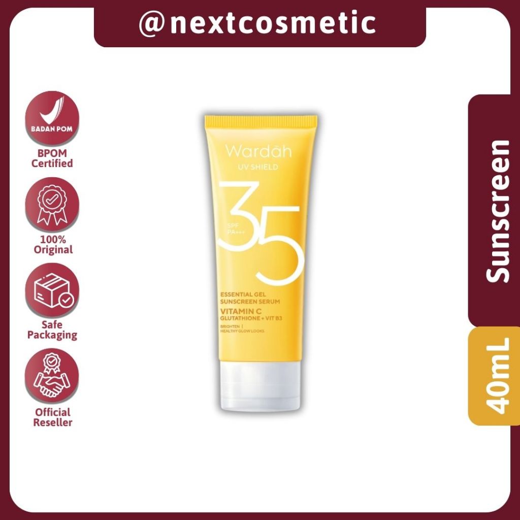 Jual Wardah UV Shield Essential Sunscreen Gel SPF 35 PA +++ 40 mL ...
