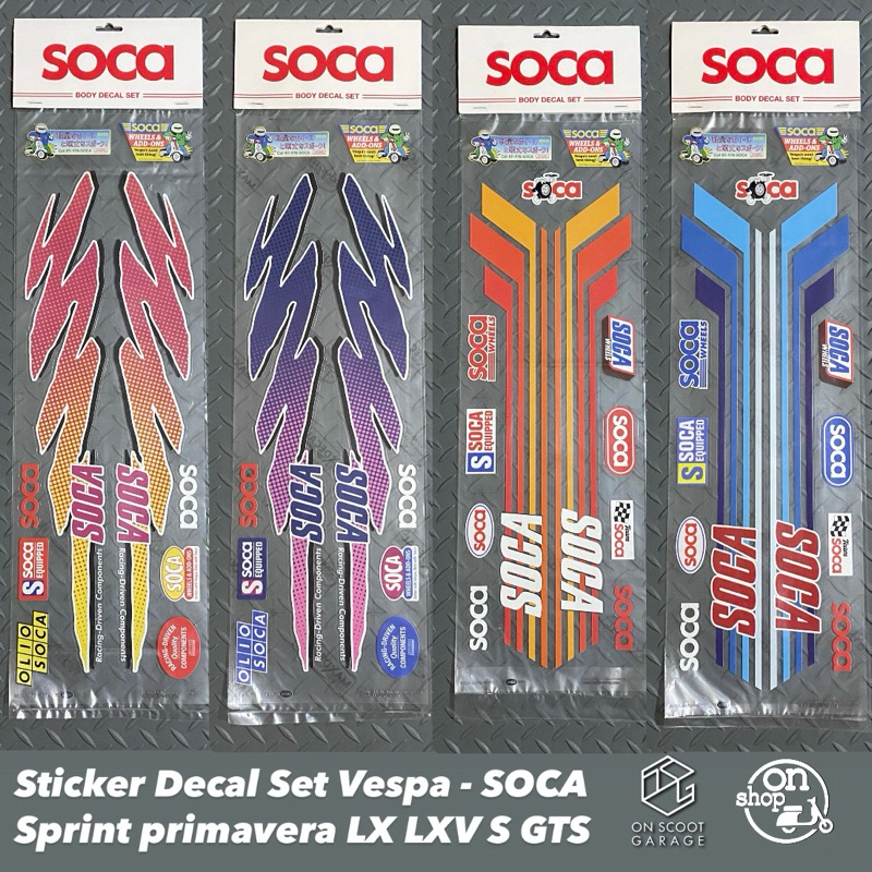 Jual Sticker SOCA Decal set Vespa Sprint Primavera LX LXV S GTS ...