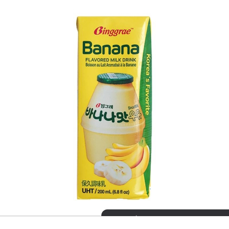 Jual Binggrae Susu UHT Banana 200 ml susu pisang kesukaan bts | Shopee ...