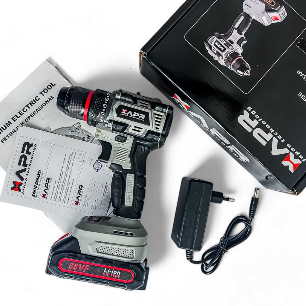 Jual APR RAJA BOR CORDLESS BRUSHLESS AP12+ 10mm keyless auto lock mesin ...