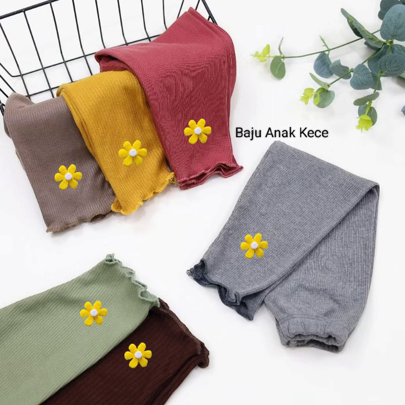Jual LEGGING NECCY BUNGA Rib Knite Premium Usia 0-6 Tahun Leging Kriwil ...