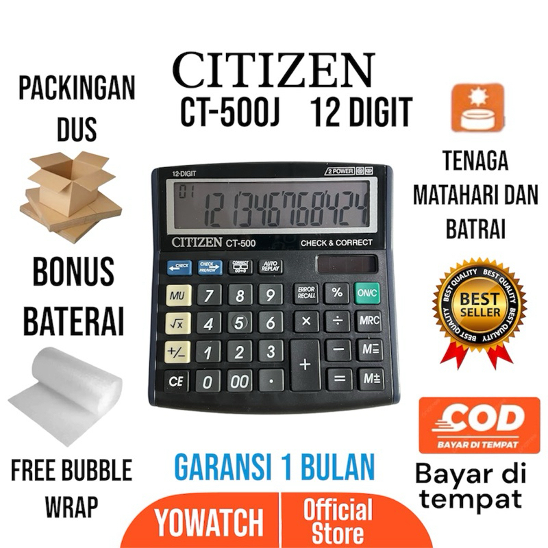 Jual Kalkulator Citizen Ct-500J | Calculator Alat Hitung,Meja,Warung ...