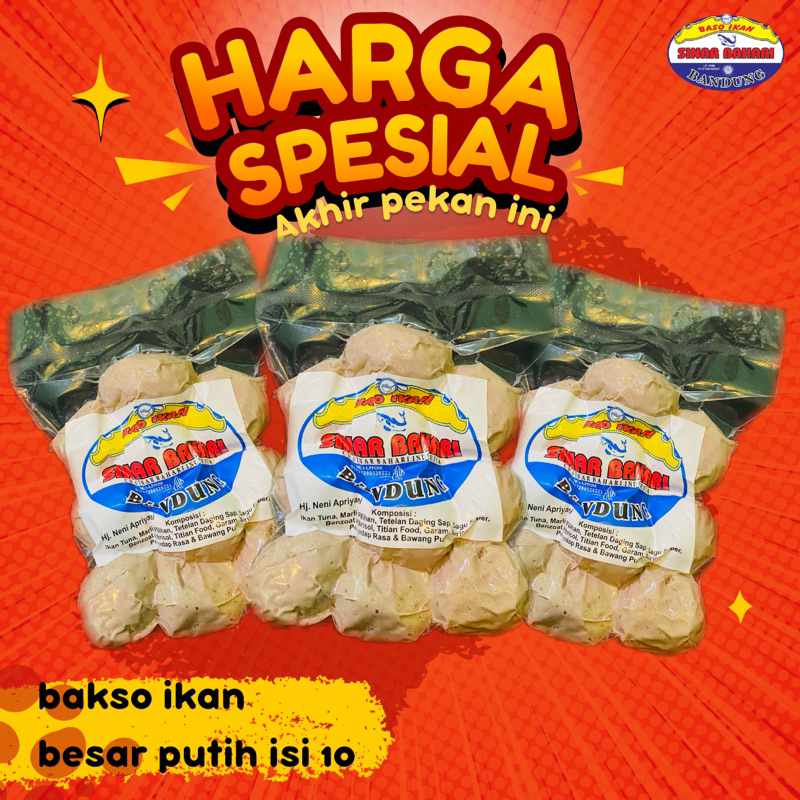 Jual bakso ikan besar putih isi 10biji | sinar bahari.bdg | Shopee ...