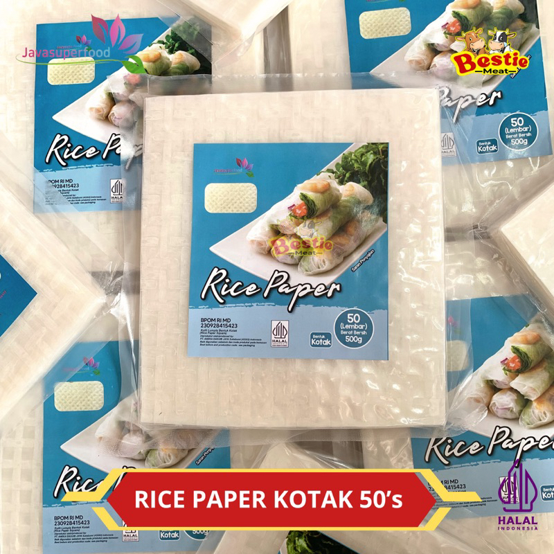 Jual JSF Rice Paper Spring Roll Ricepaper Kotak 50 Lembar Halal ...