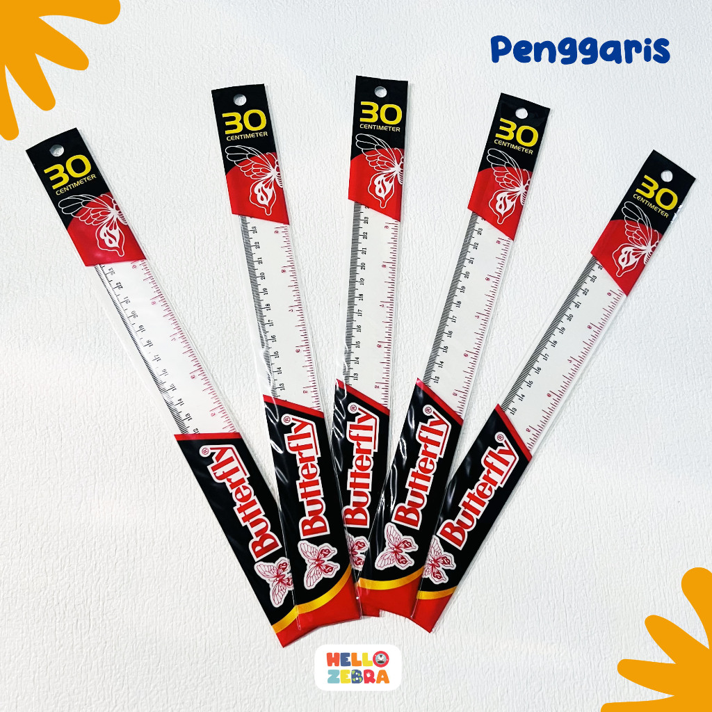 Jual Penggaris Butterfly 30cm / Penggaris Plastik / Penggaris 30cm ...