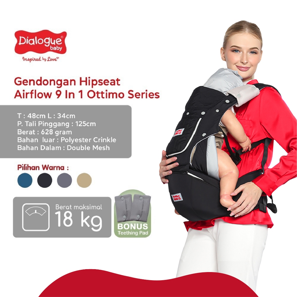 Jual Dialogue Baby Gendongan Bayi Depan Hipseat Airflow Bayi 9 In 1 ...