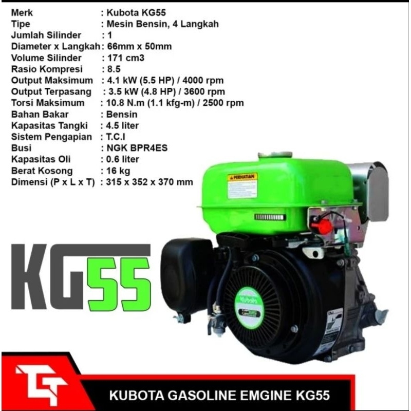 Jual PROFESSIONAL ENGINE | KUBOTA KG55 4T MESIN DIESEL PENGGERAK ...