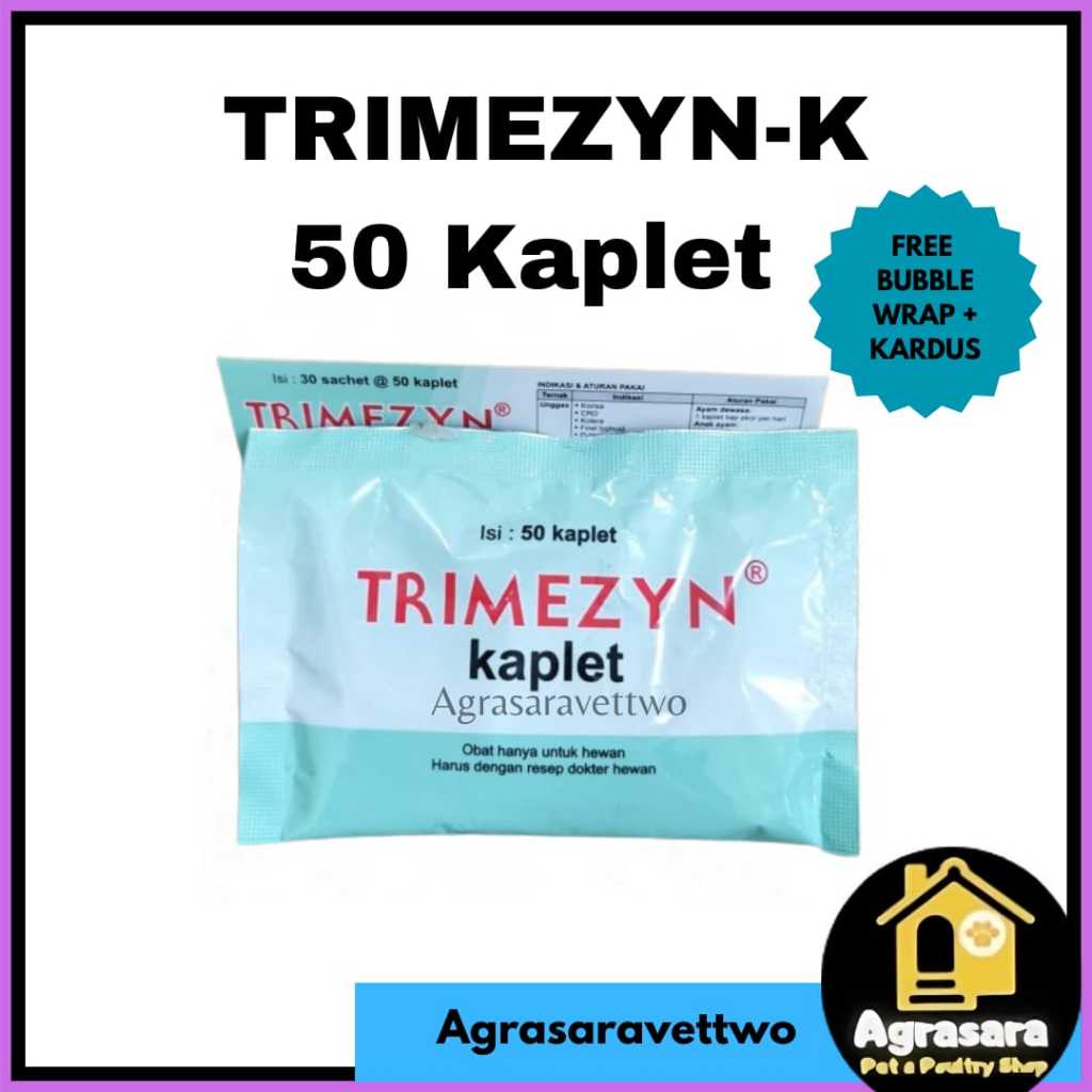 Jual TRIMEZYN-K isi 50 kaplet (1 sachet)-MEDION untuk Unggas dan Babi ...