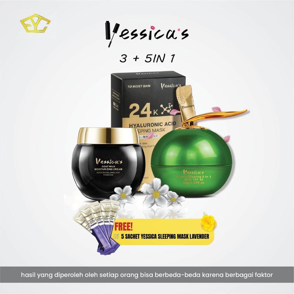 Jual Yessica's Paket Glowing [3+5IN1] Sleeping Mask + Goat Milk ...