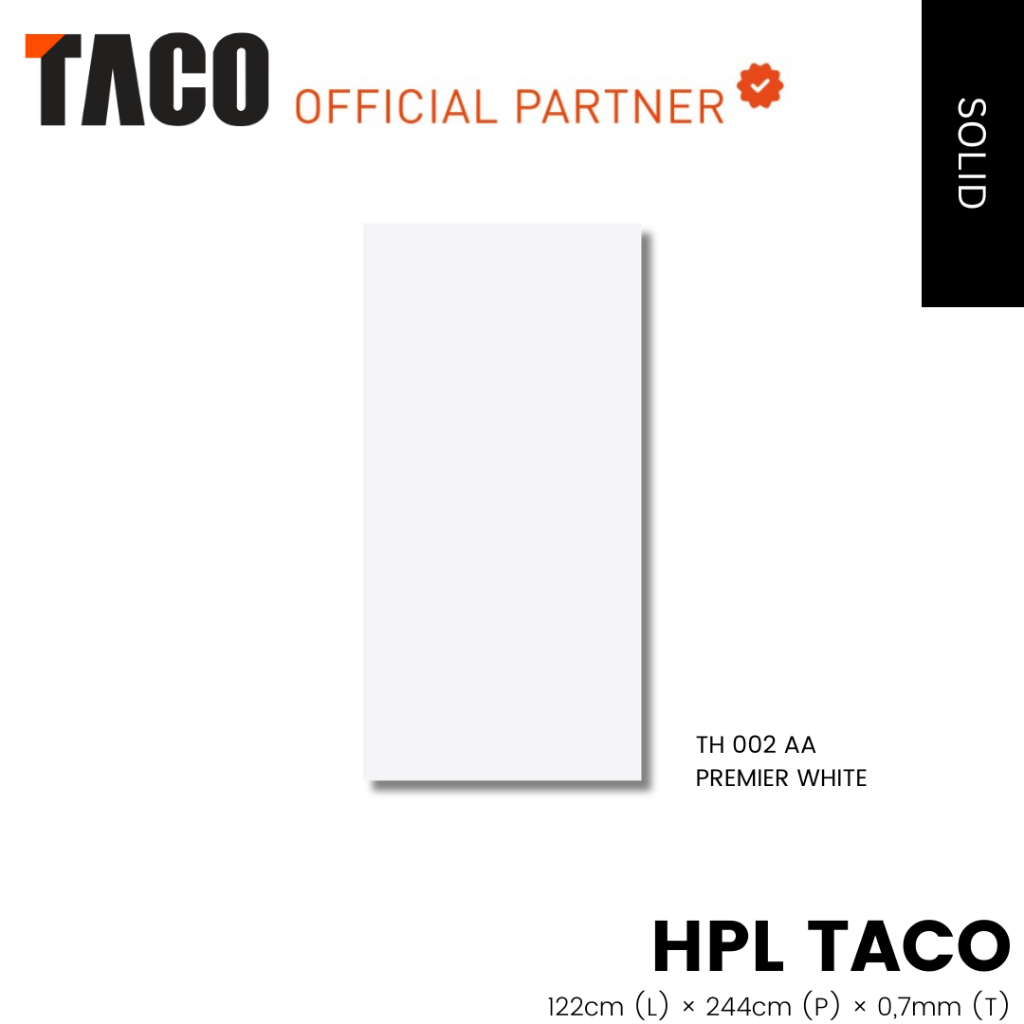 Jual HPL TACO SOLID TH 002 AA PREMIER WHITE | Shopee Indonesia