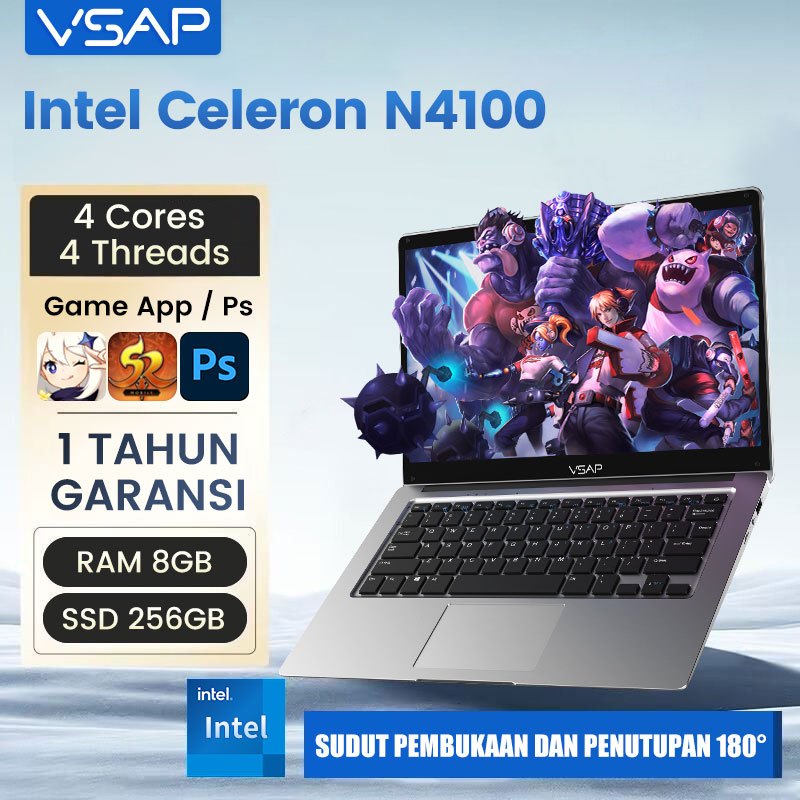 Jual VSAP Laptop Intel Celeron N4100 RAM 8GB+256GB SSD | Sistem Win11 ...