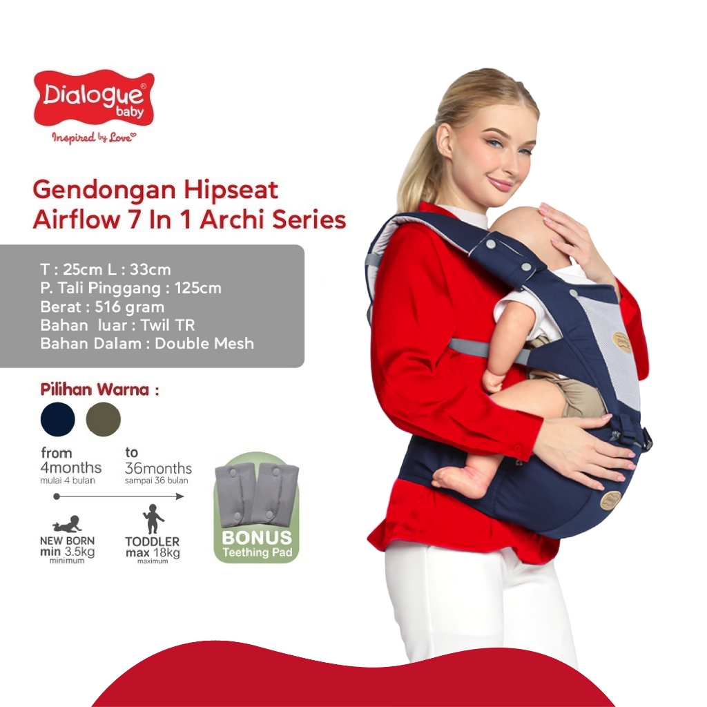 Jual Dialogue Baby Gendongan Hipseat Airflow 7 In 1 Archi Series ...