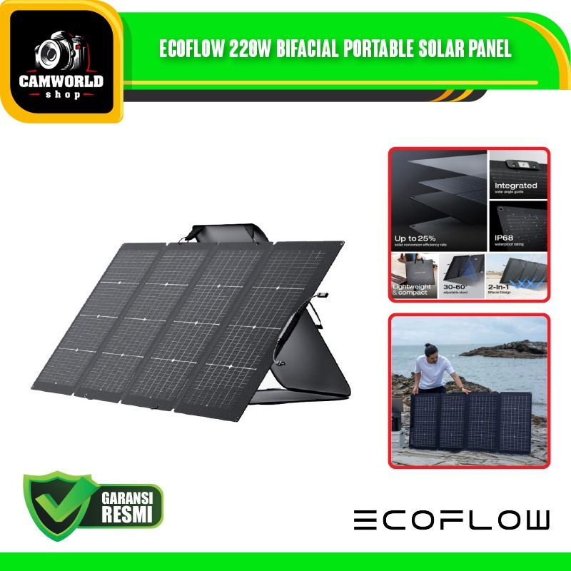 Jual EcoFlow 220W Bifacial Portable Solar Panel - Ecoflow Solar Panel ...