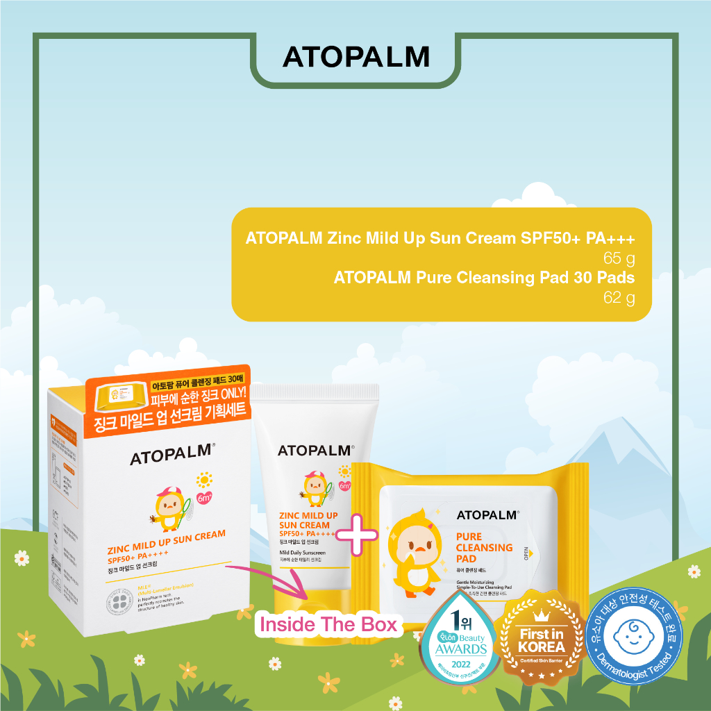 Jual [EXCLUSIVE SET] ATOPALM Zinc Mild Up Sun Cream SPF50+ PA++++ 65g ...