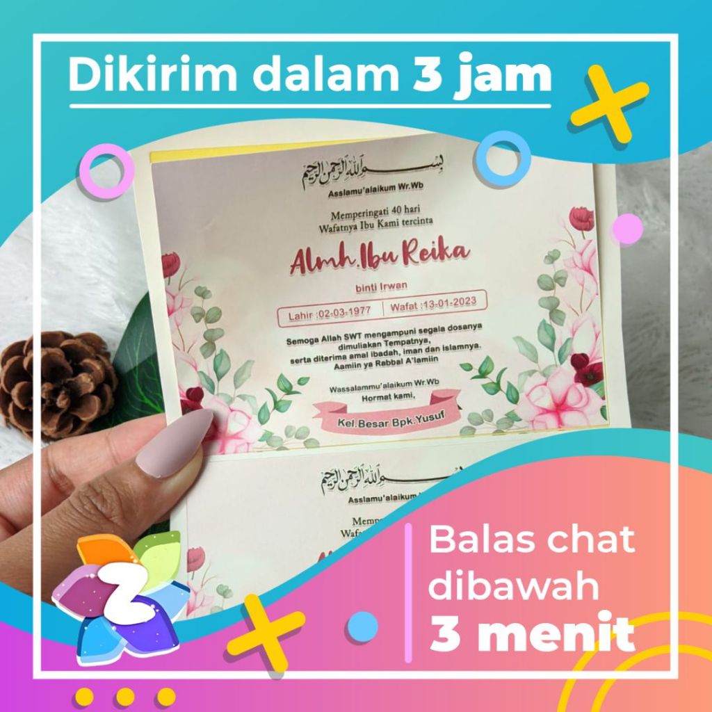 Jual Sticker dan Card Mengenang Wafatnya Stiker Card Label Tahlil Kartu ...