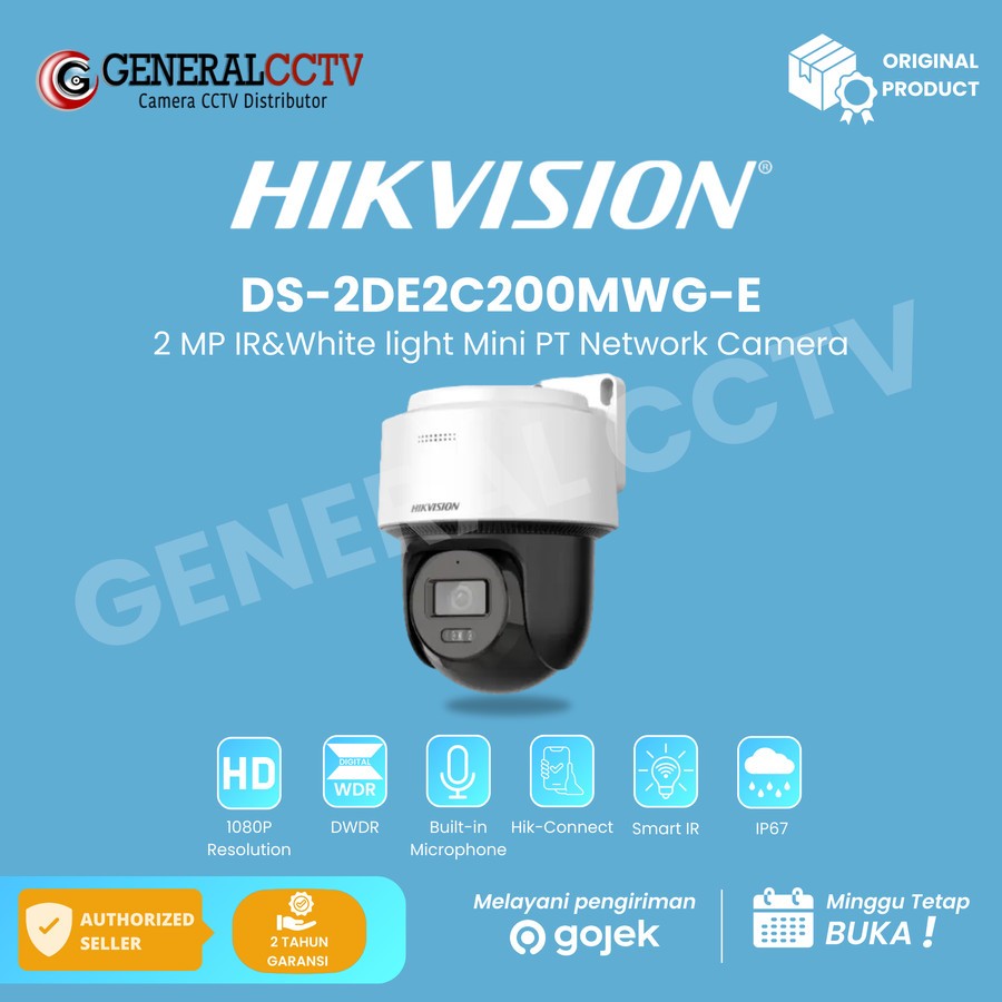 Jual Hikvision DS-2DE2C200MWG-E 2MP IR&White light Mini PT Network Camera | Shopee Indonesia