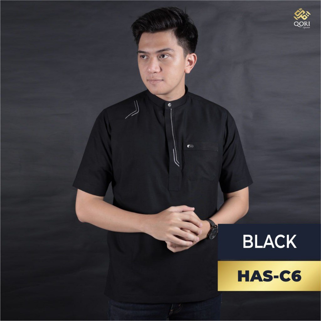 Jual Qori Apparel Baju Koko Casual Premium Signature Hassan Lengan ...