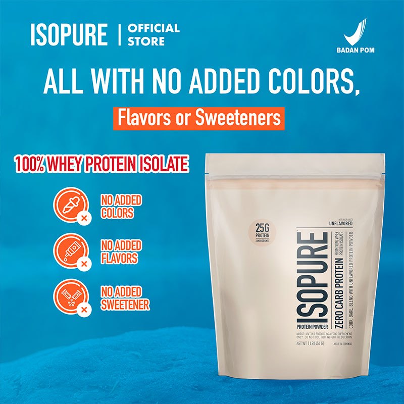 Jual Isopure Whey Protein Isolate Unflavored 1 Lb | Shopee Indonesia