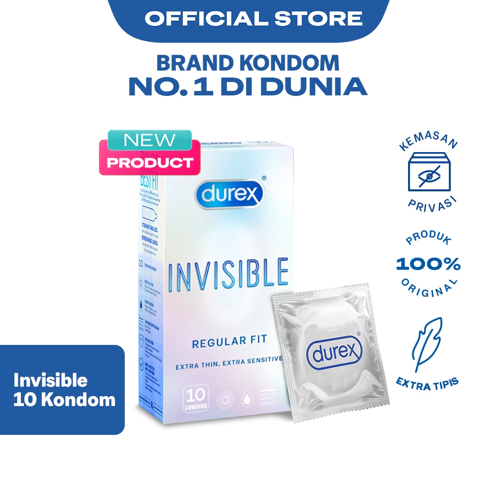 Jual Durex Invisible Kondom Super Tipis Kondom Aman Pria 10s - Condom ...