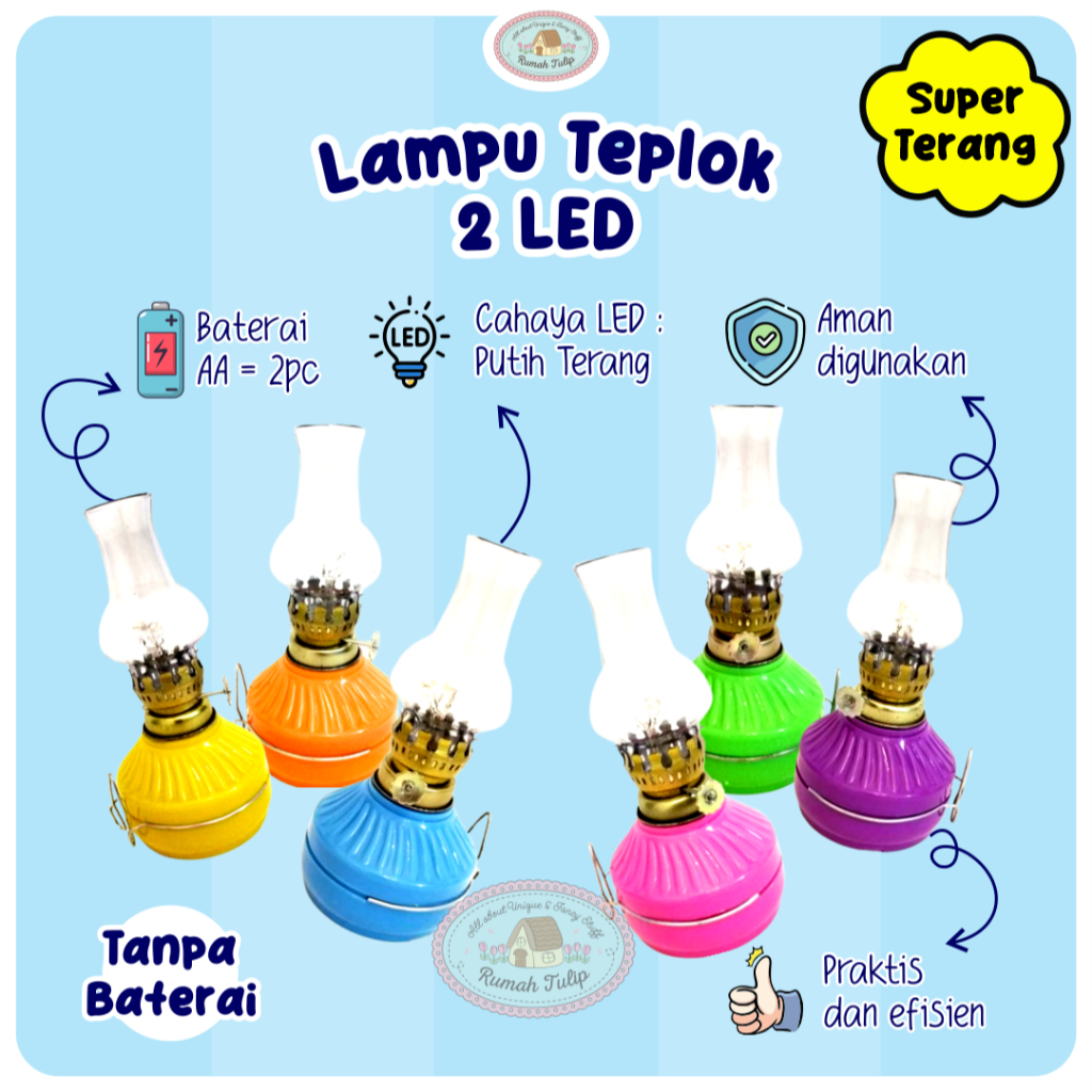 Jual Lampu Teplok 2 LED Ublik Emergency Tidak Termasuk Baterai (per pc ...