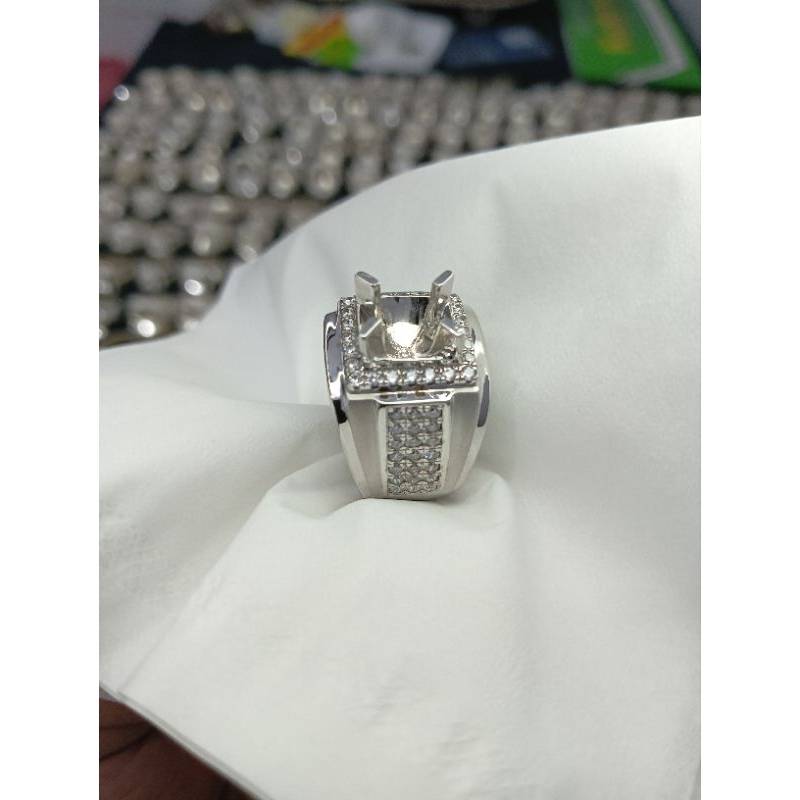 Jual ring perak dim batu 9x8 | Shopee Indonesia