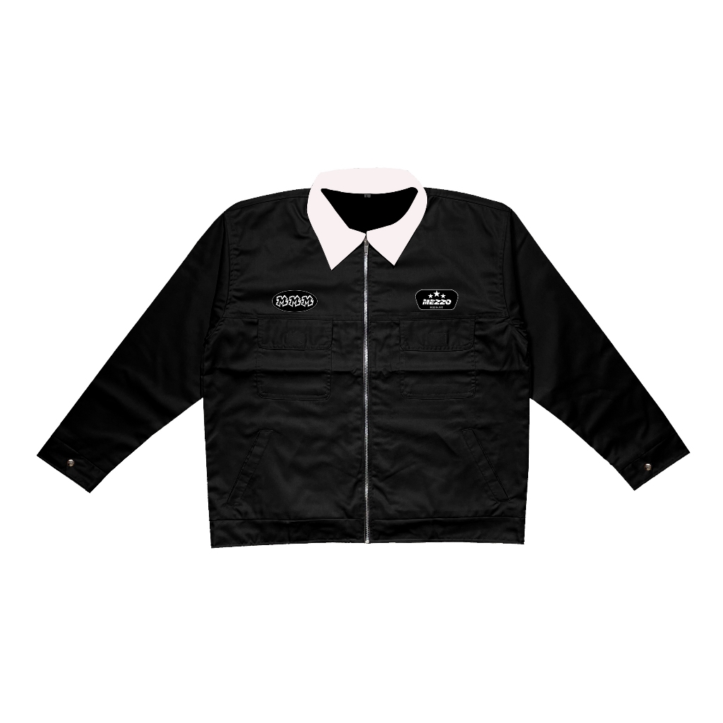 Jual Mezzo Work Jacket "Develop" Unisex Hitam Putih | Shopee Indonesia