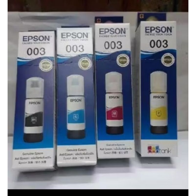 Jual Tinta Epson 003 Original 1 Set 4 warna Epson L3110 L3105 L3210 L3250 | Shopee Indonesia