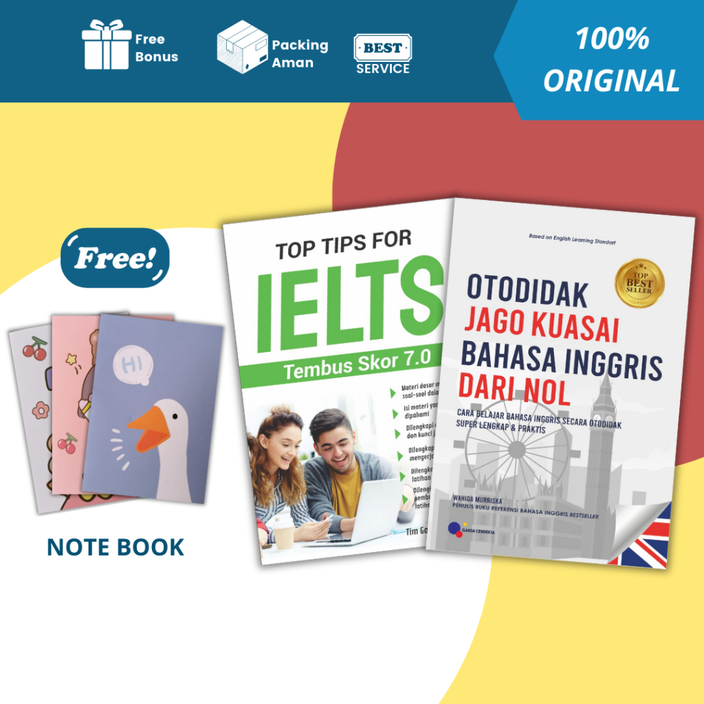 Jual PAKET HEMAT 2 BUKU OTODIDAK JAGO KUASAI BAHASA INGGRIS DARI NOL+TOP TIPS FOR IELTS - GARDA ...