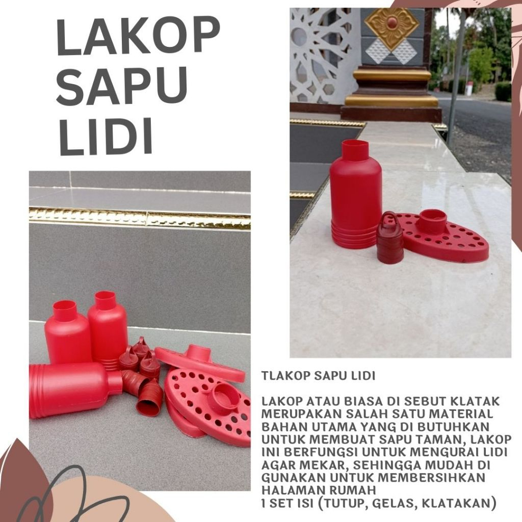 Jual Lakop Plastik Sapu Taman Gelasan Sapu Lidi / Sapu Korek (100 set ...