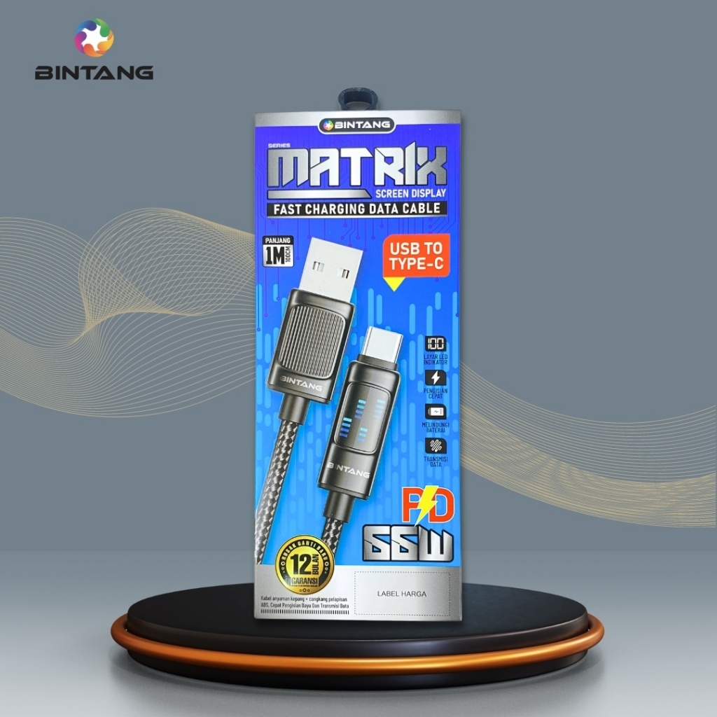 Jual KABEL DATA USB TO TYPE C BINTANG 1M MATRIX | Shopee Indonesia