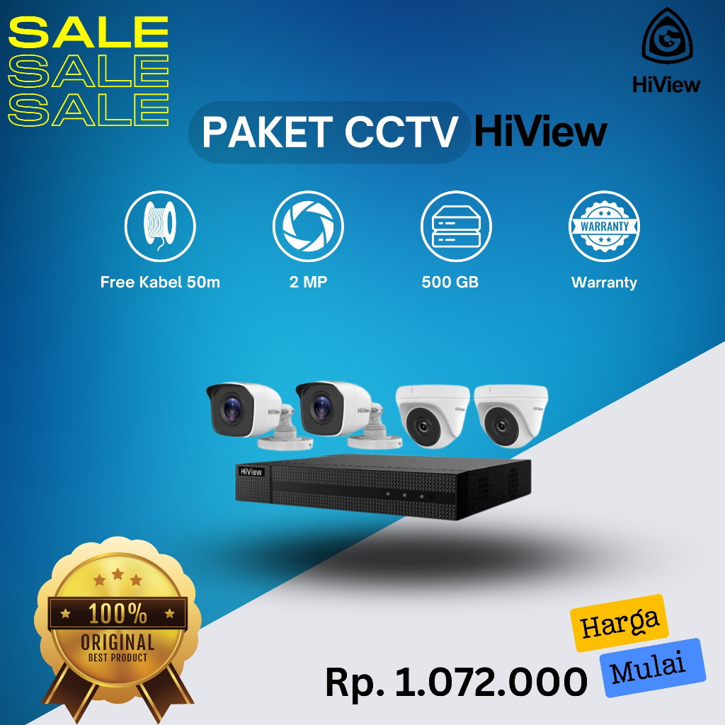Jual Paket Cemera CCTV Hiview 2MP | Shopee Indonesia